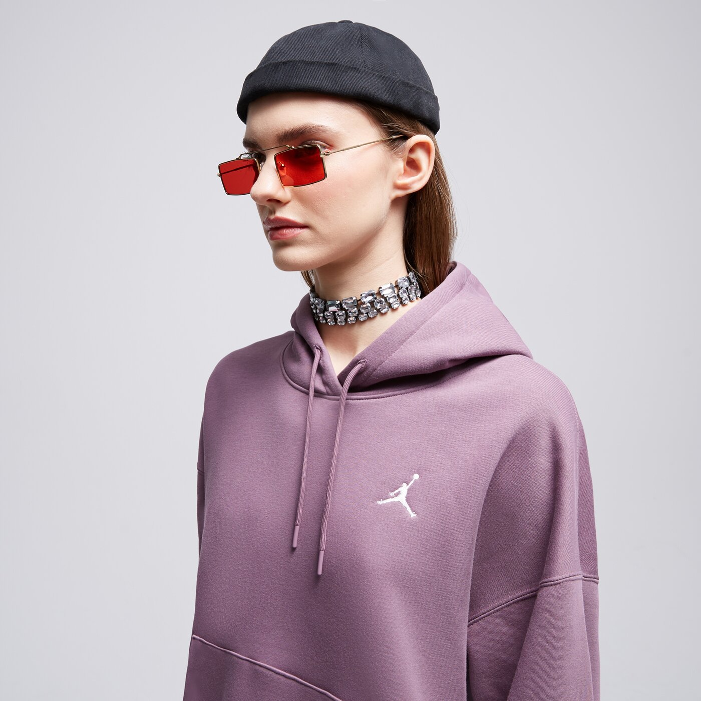 JORDAN MIKINA S KAPUCÍ W J BRKLN FLC PO 2 FN4488-508 | barva FIALOVÁ ...