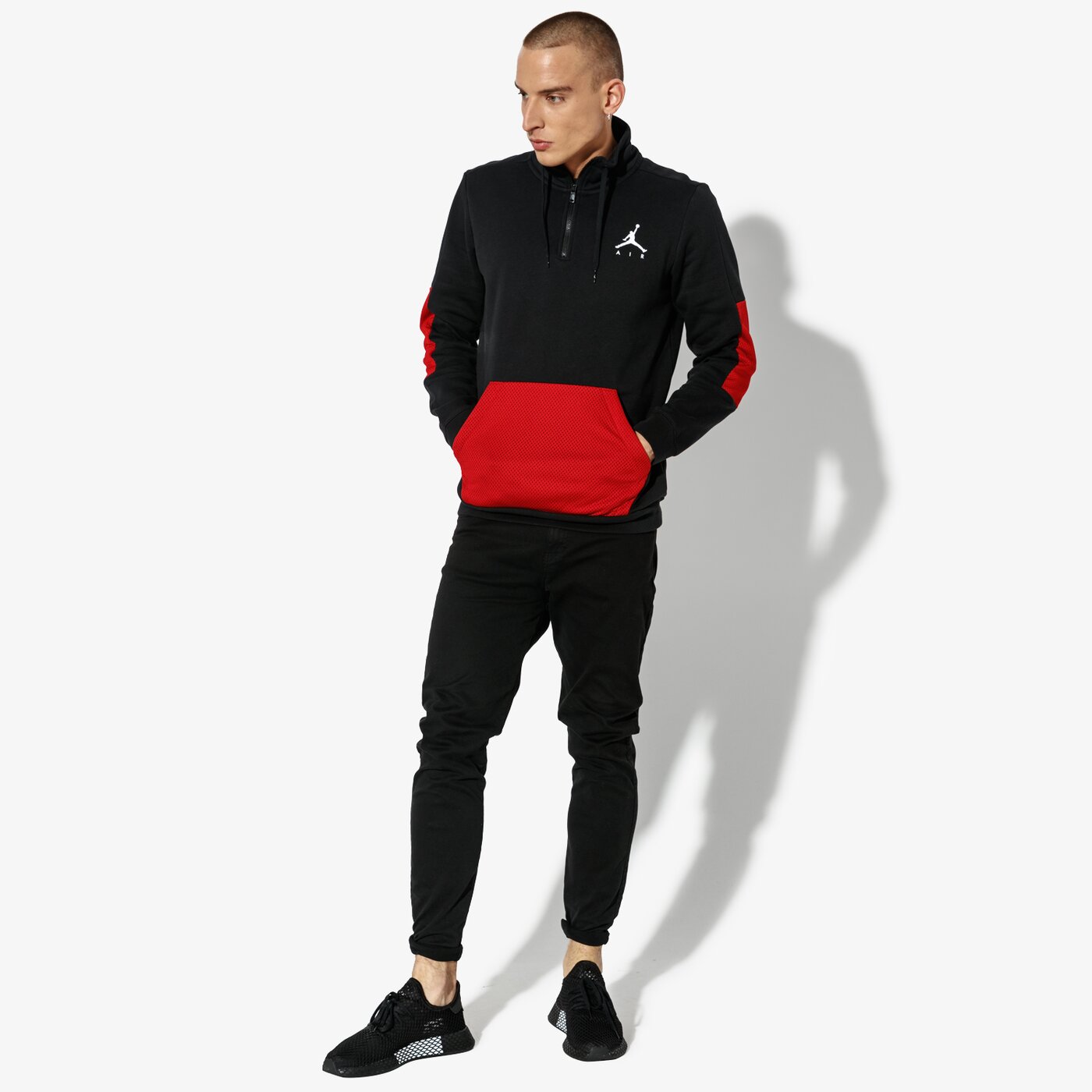 JORDAN MIKINA JORDAN JUMPMAN HYBRID FLEECE 1/4 ZIP AH6238-010 | barva ...